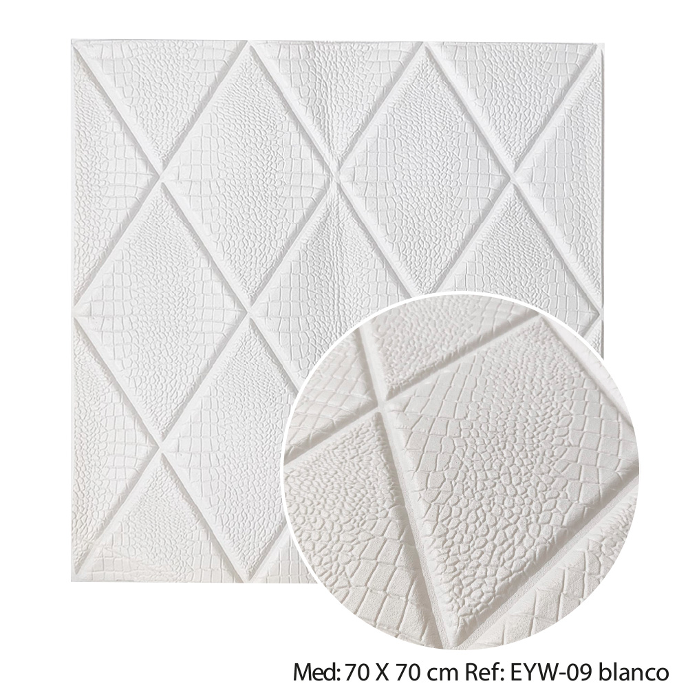 Adhesivo Pared 3D Rombos Blanco - Indoor Decoraciones